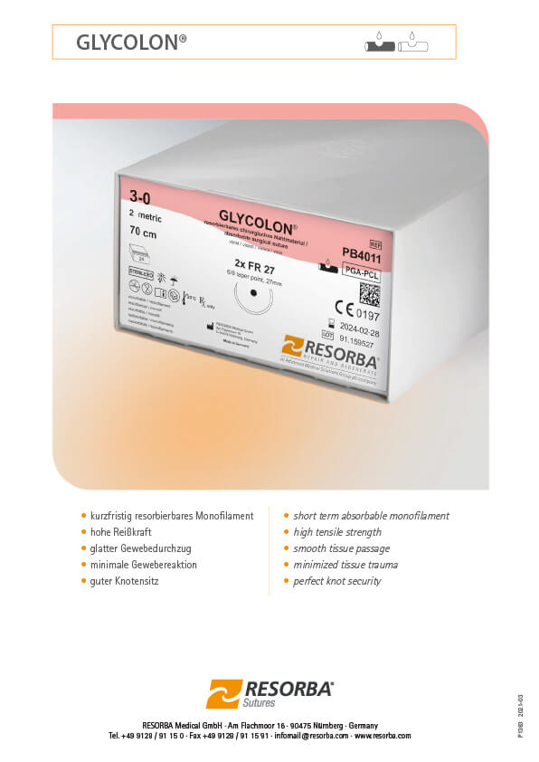 ROW > Wound Closure > Absorbable Sutures > GLYCOLON® - RESORBA®