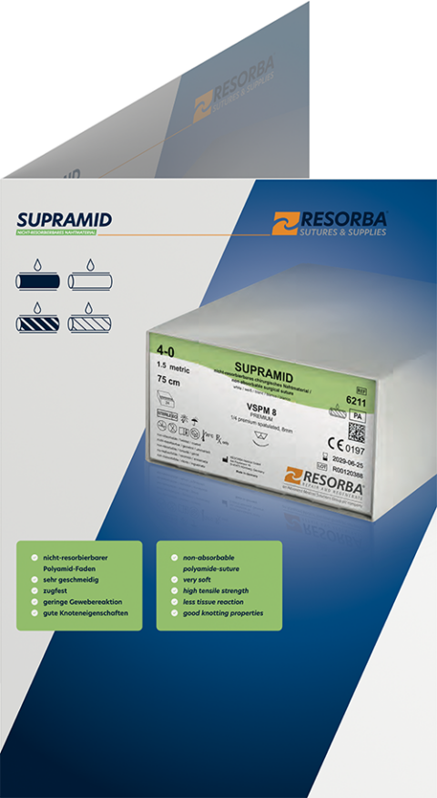 ROW > Wound Closure > Non Absorbable Sutures > SUPRAMID - RESORBA®